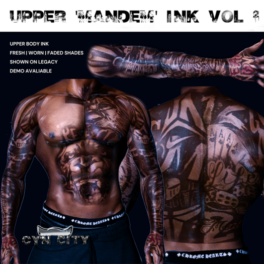 Second Life Marketplace - CYN CITY: Upper "Mandem" Ink Vol 2